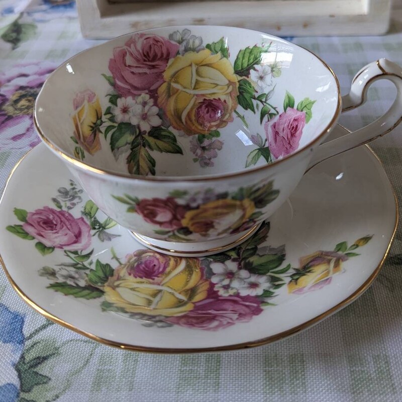 Rose Cup and Saucer - Etsy