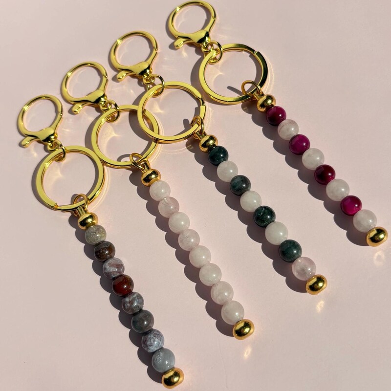 Gemstone Keychain - Etsy