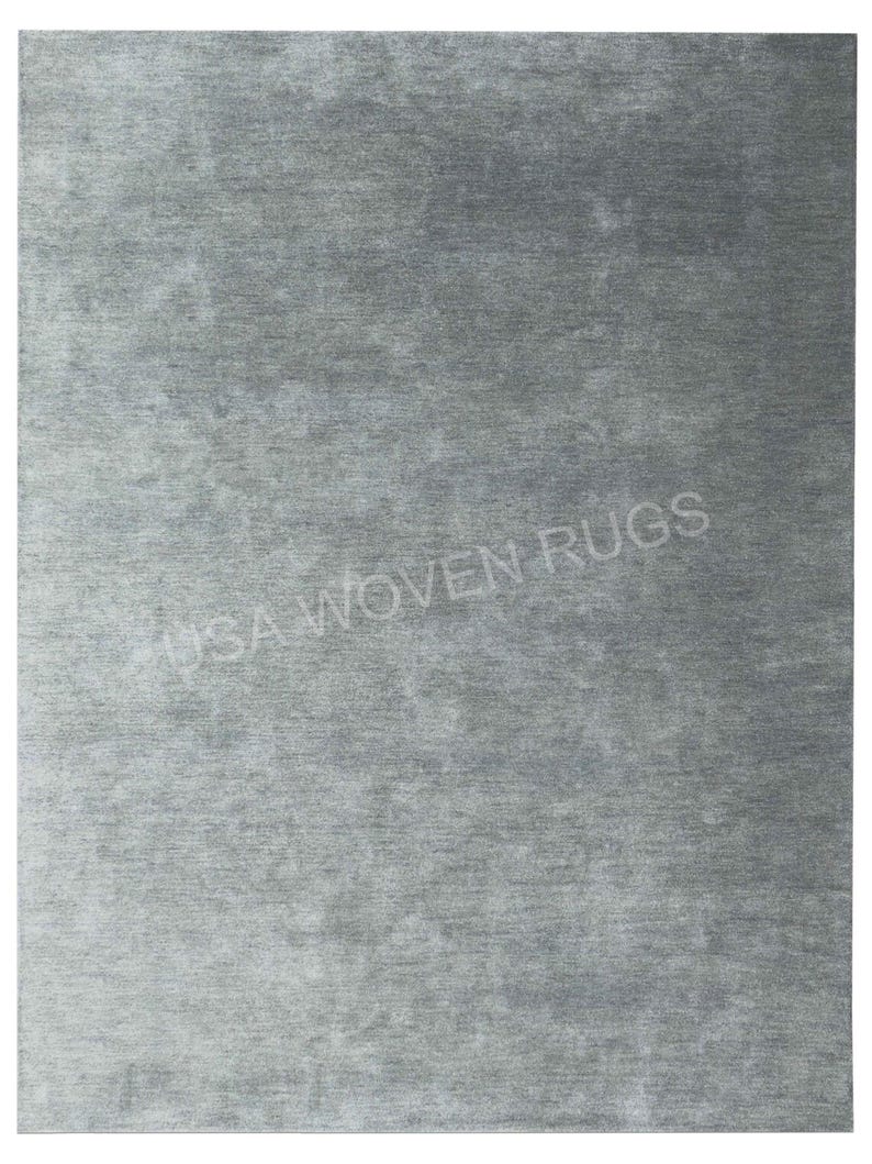 Hand Tufted Rug Solid Grey Wool Large Area Rugs for Living Room Bedroom ...