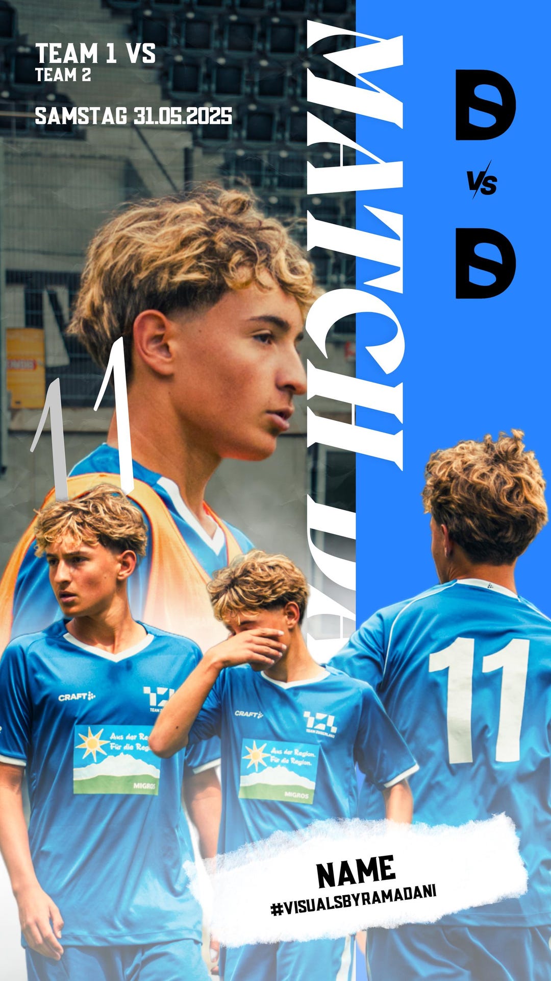 Matchday Poster Template for Canva – Editable Football Design | Social ...
