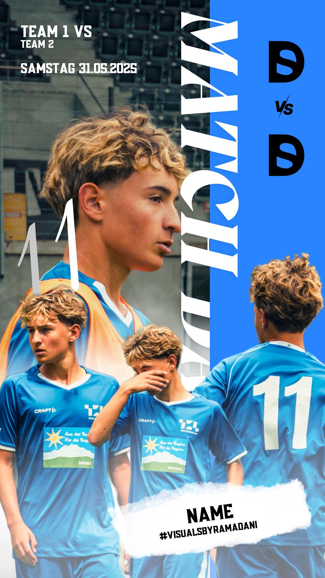 Matchday Poster Template for Canva – Editable Football Design | Social ...