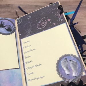 Moon & Stars Theme Baby Book, Outer Space, Personalized Baby Book, Baby ...