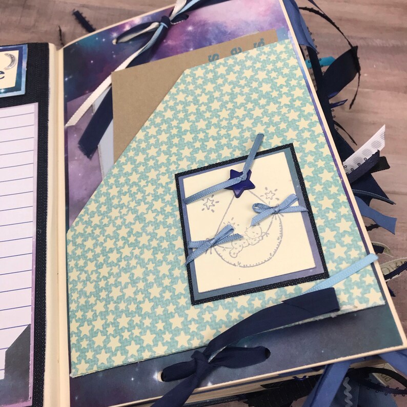 Moon & Stars Theme Baby Book Outer Space Personalized Baby - Etsy