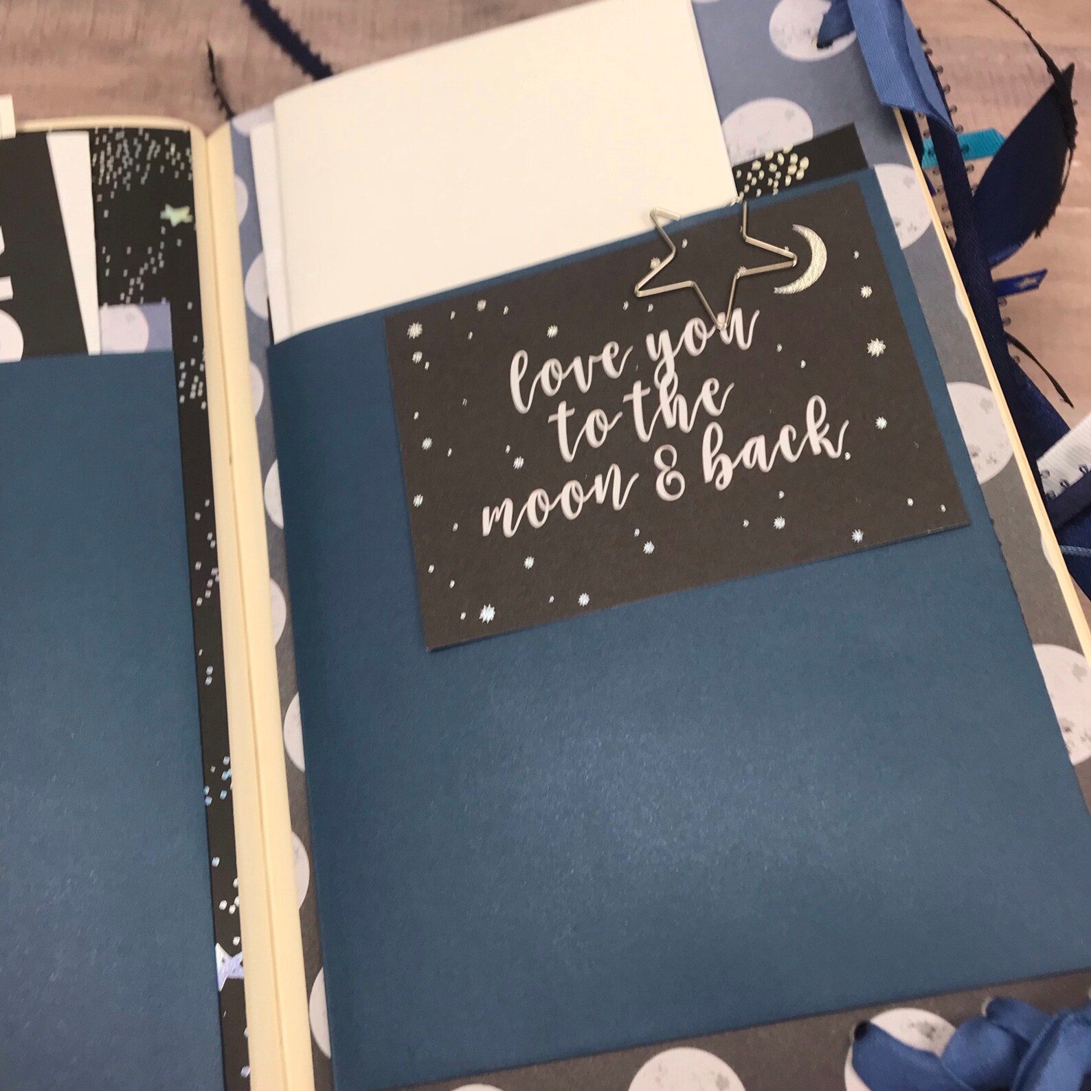 Moon & Stars Theme Baby Book Outer Space Personalized Baby - Etsy