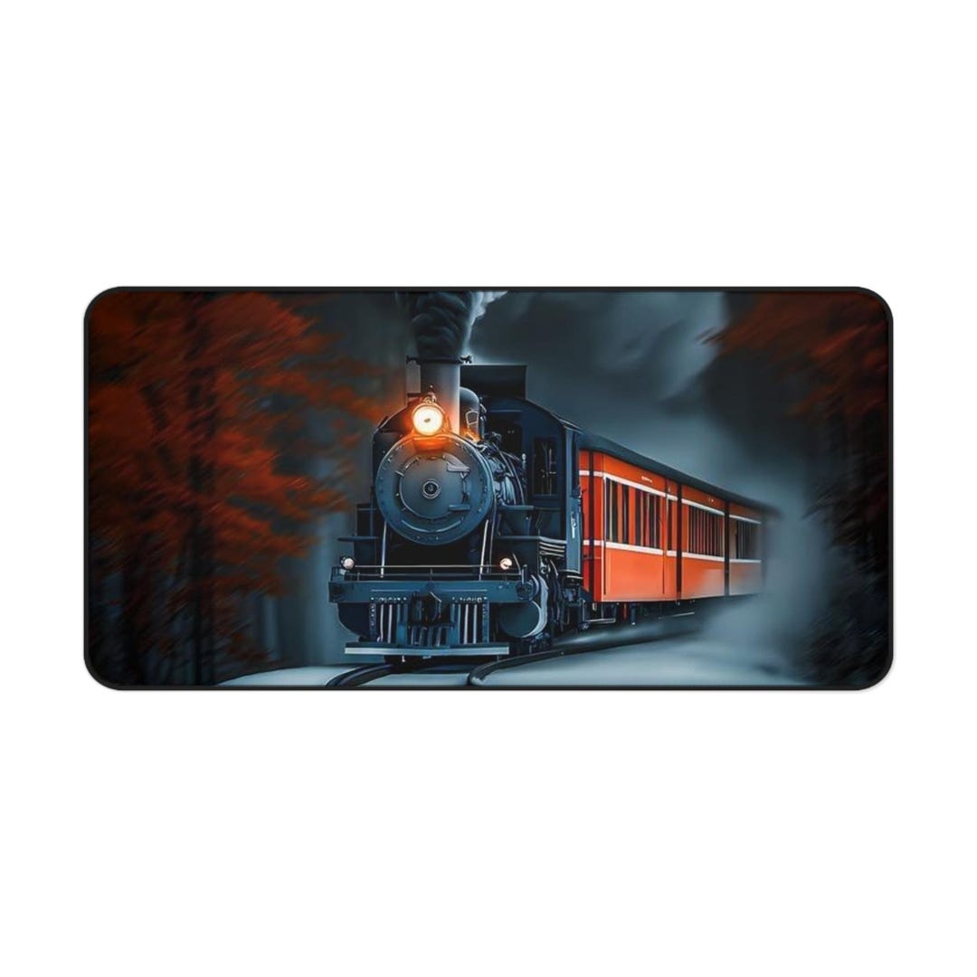 Vintage Steam Train Desk Mat | Red Forest Locomotive Mouse Pad - Etsy