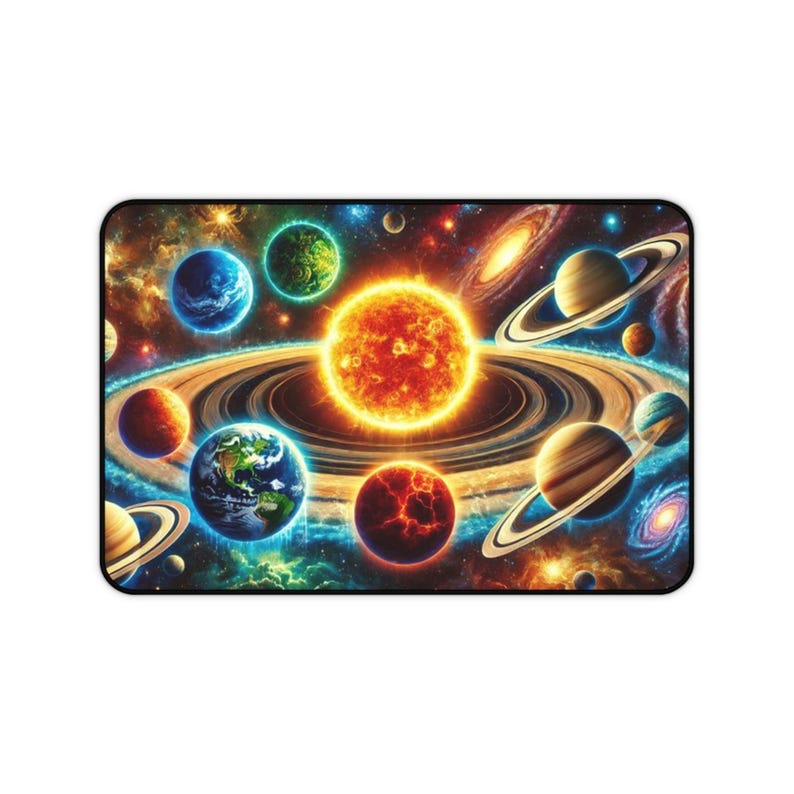 Solar System Planets Desk Mat | Space Galaxy Cosmic Mousepad - Etsy