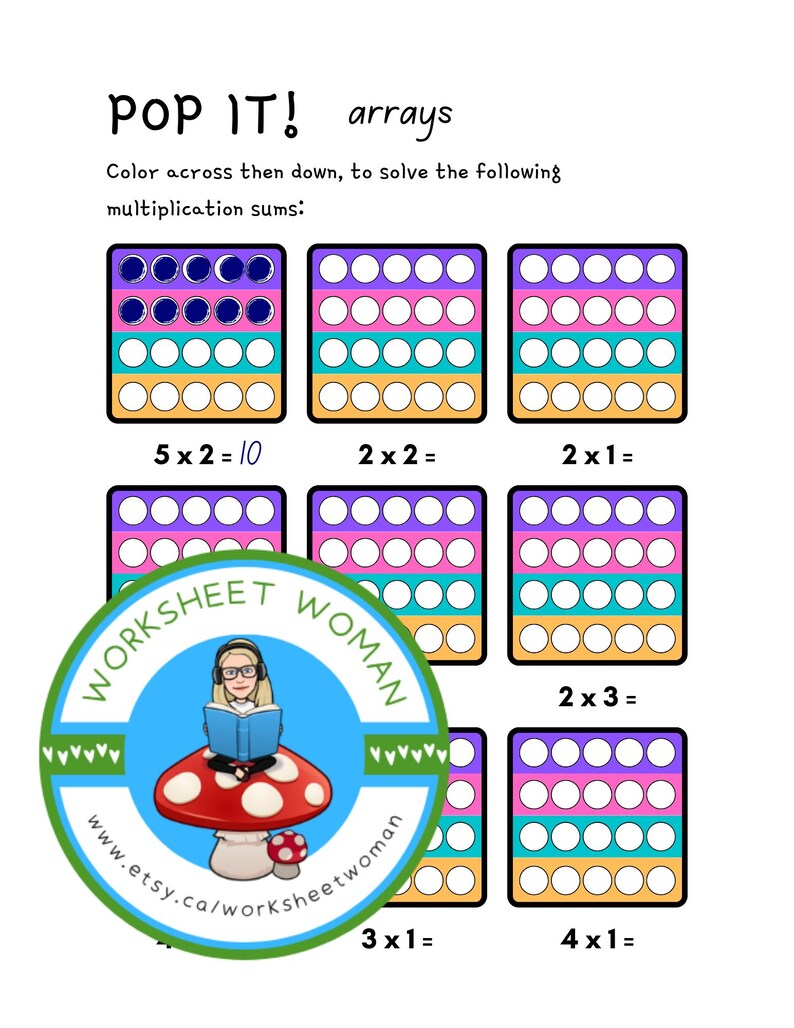 Beginner Multiplication Worksheet Intro to Multiplying Pictures ...
