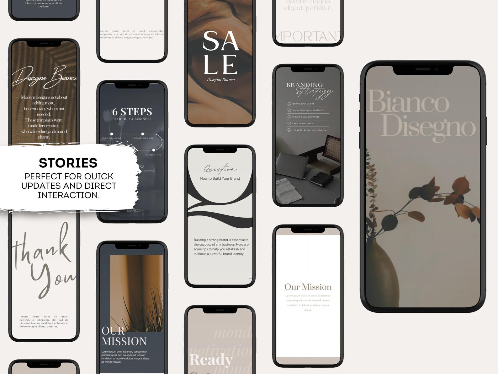 500+ Instagram Templates - Minimal Modern Aesthetic | Brown Tones ...