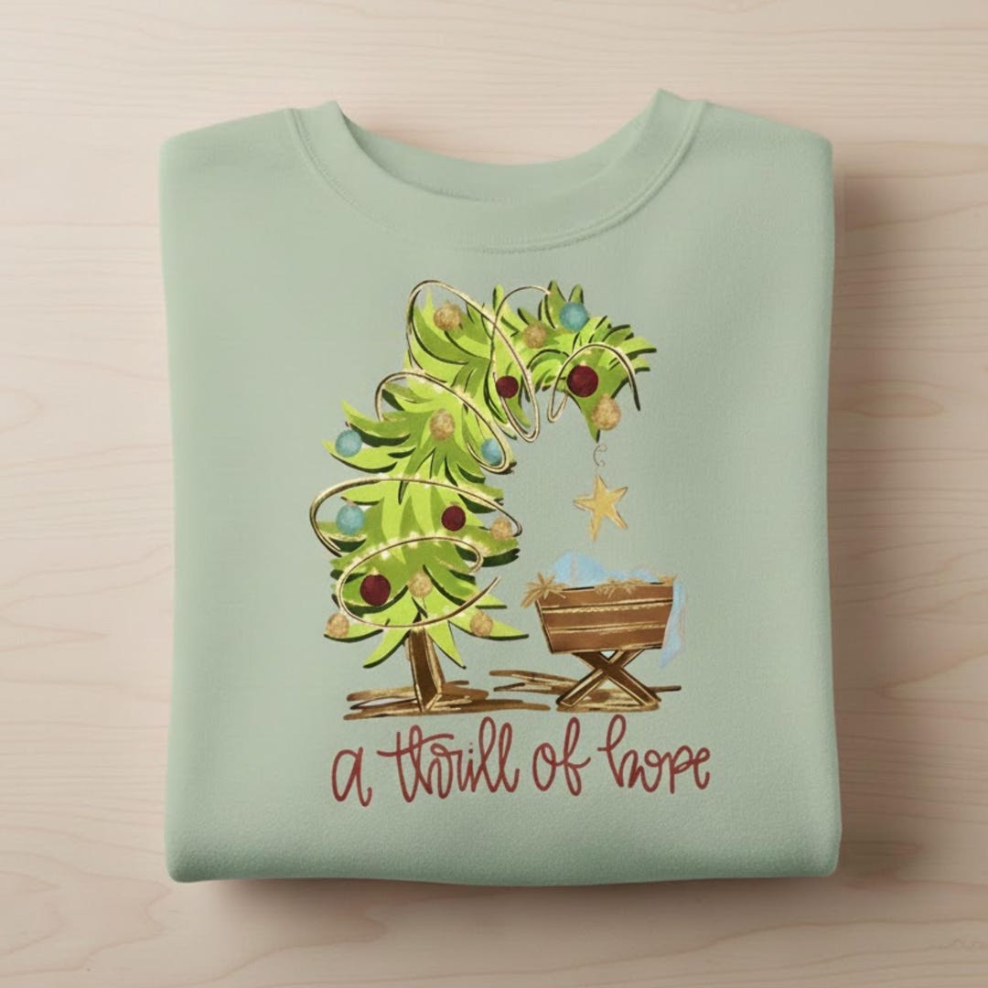 A Thrill of Hope PNG SVG, Baby Jesus Holiday Sublimation Art, Merry ...