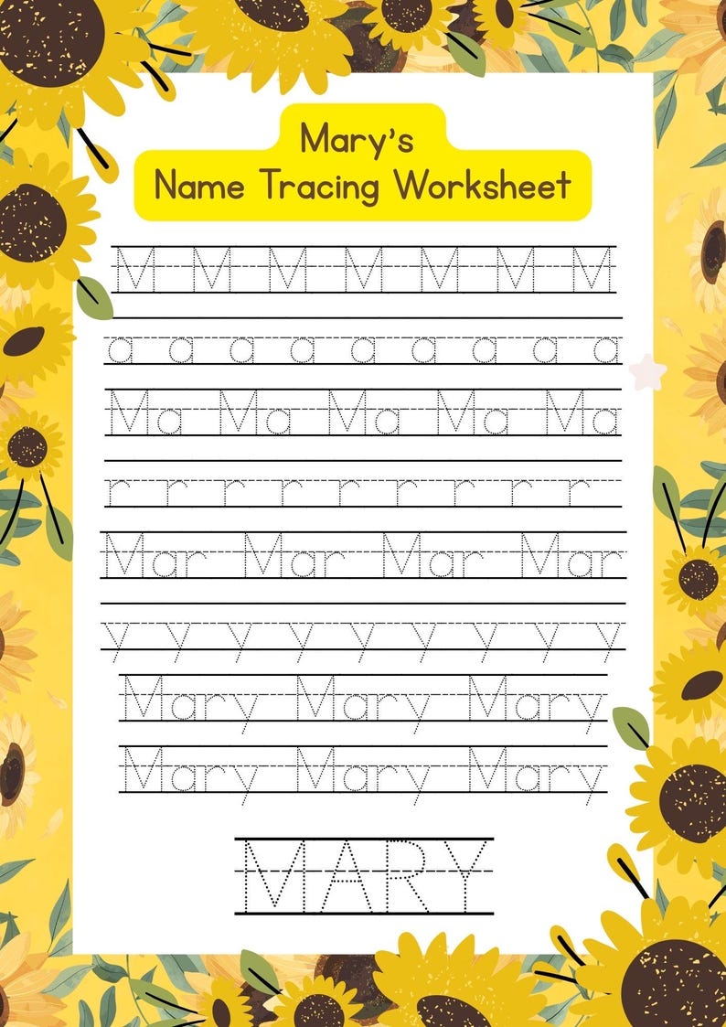 Custom Name Tracing Worksheet Printable | Personalized Handwriting ...