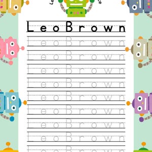 Custom Name Tracing Worksheet Printable | Personalized Handwriting ...