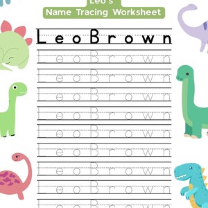 Custom Name Tracing Worksheet Printable | Personalized Handwriting ...