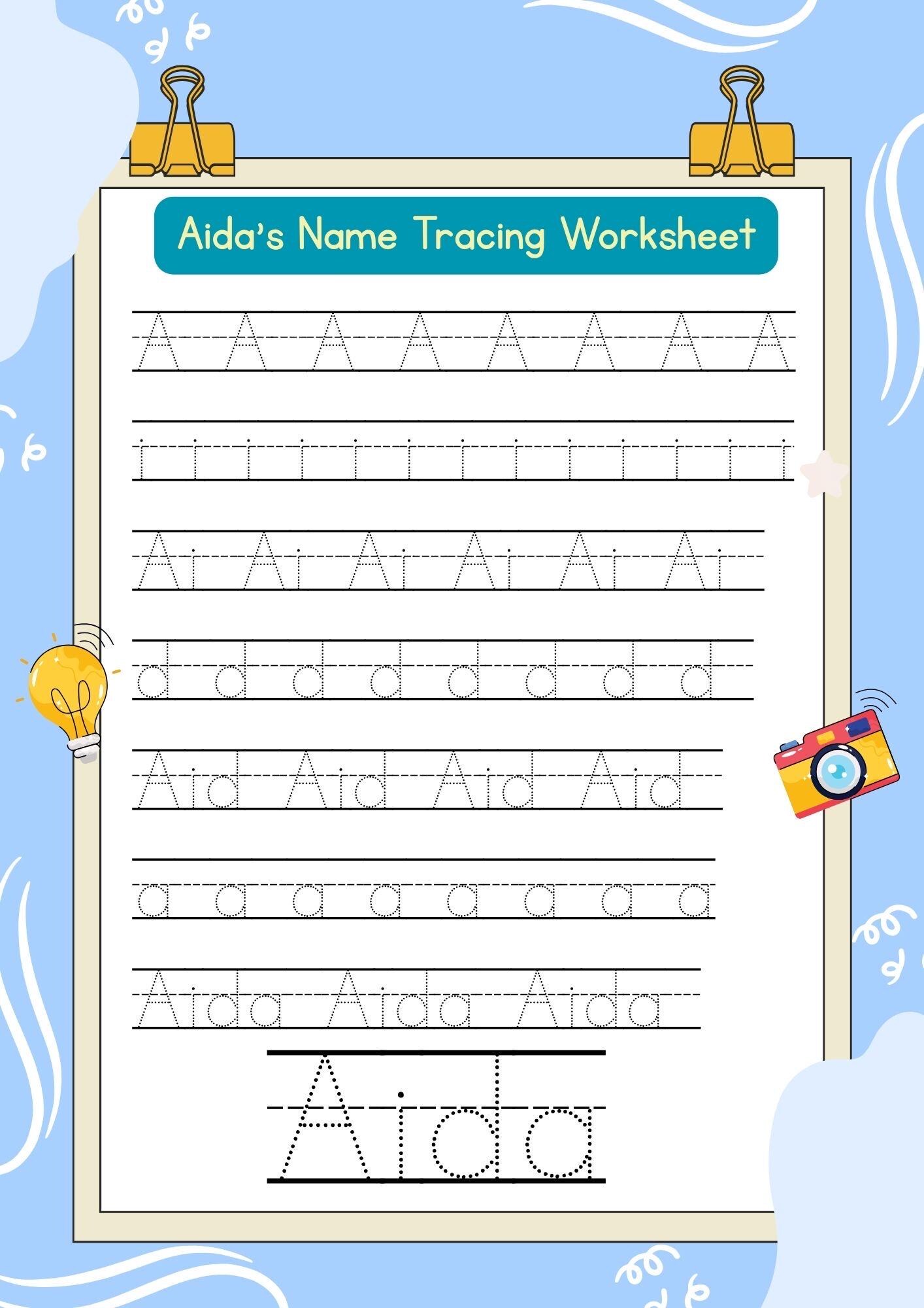 Custom Name Tracing Worksheet Printable | Personalized Handwriting ...