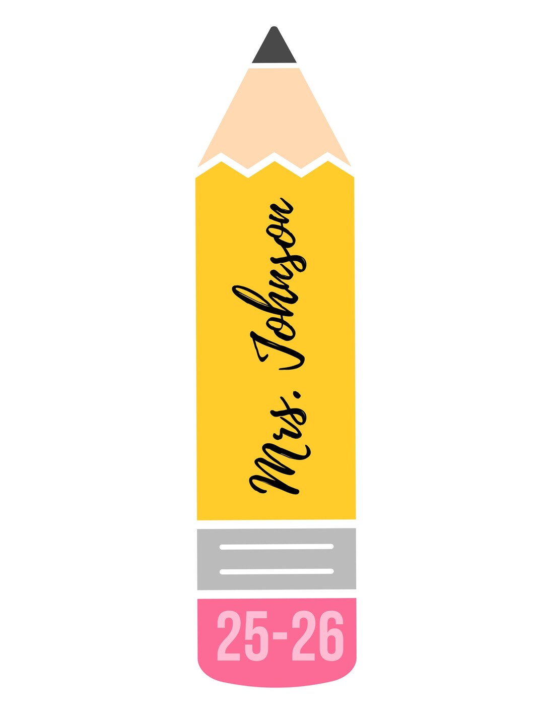 CUSTOM Teacher Pencil Desk Name Tag - Etsy