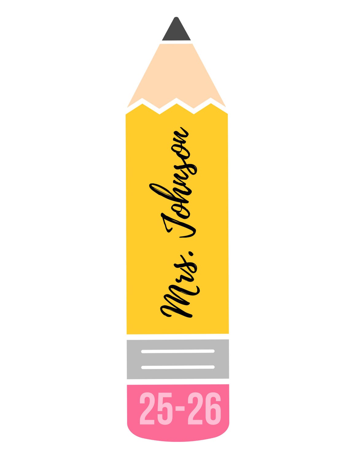 CUSTOM Teacher Pencil Desk Name Tag - Etsy