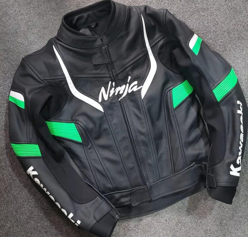Kawasaki Ninja Motorcycle Leather Racing Jacket: Cowhide, CE Armor - Etsy