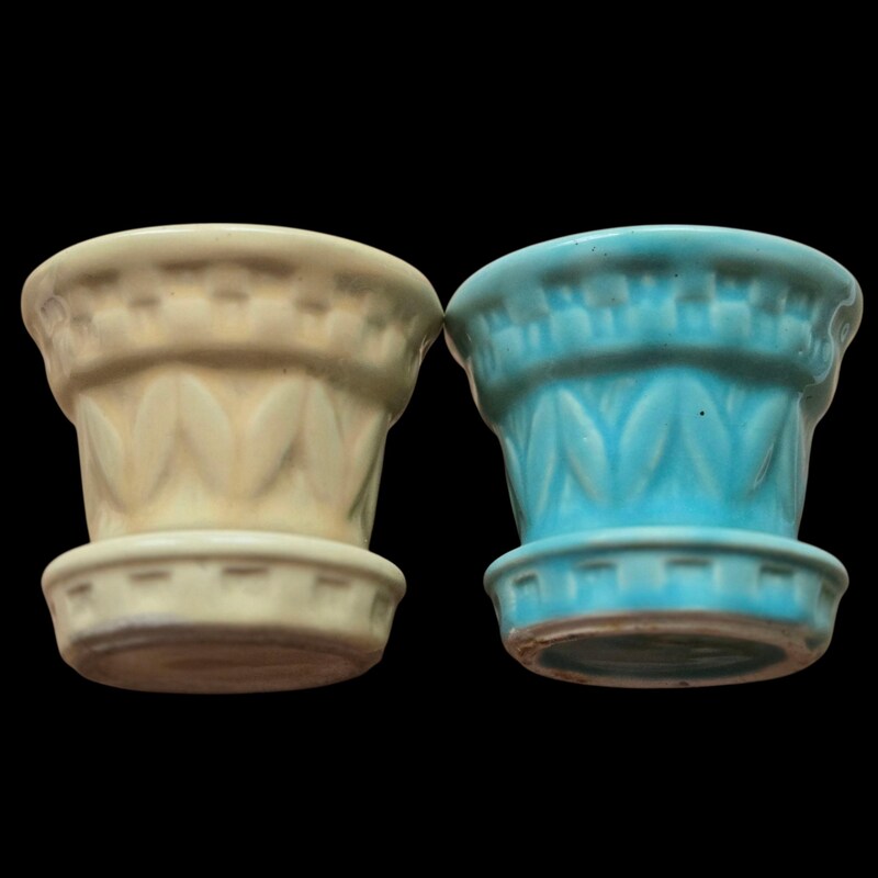 Small Vintage Pottery Flower Pots - Etsy