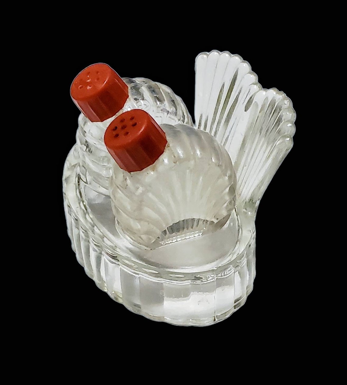 Vintage Art Deco Style Clear Glass Salt and Pepper Set. - Etsy