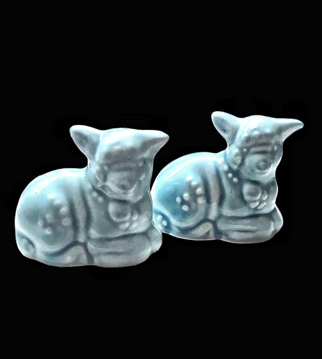 2 Miniature Lt. Blue Pottery Lambs. Possibly Morton but Not 100%. - Etsy