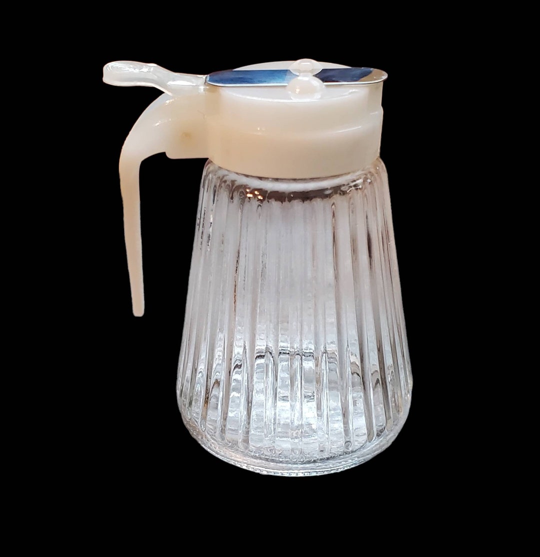 Cute Vintage Glass Syrup Jar With Slide Lid and Handle. - Etsy