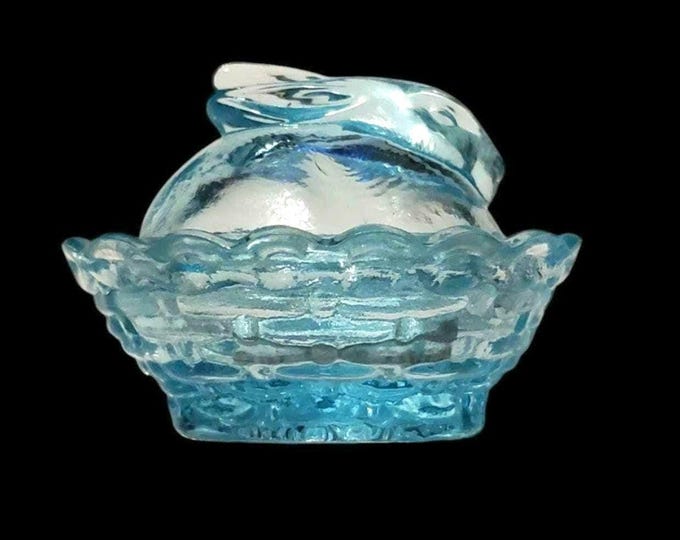 Boyd Mini Bunny on Nest. Salt Size 2.5 Inch Base. the Color is Sky Blue ...