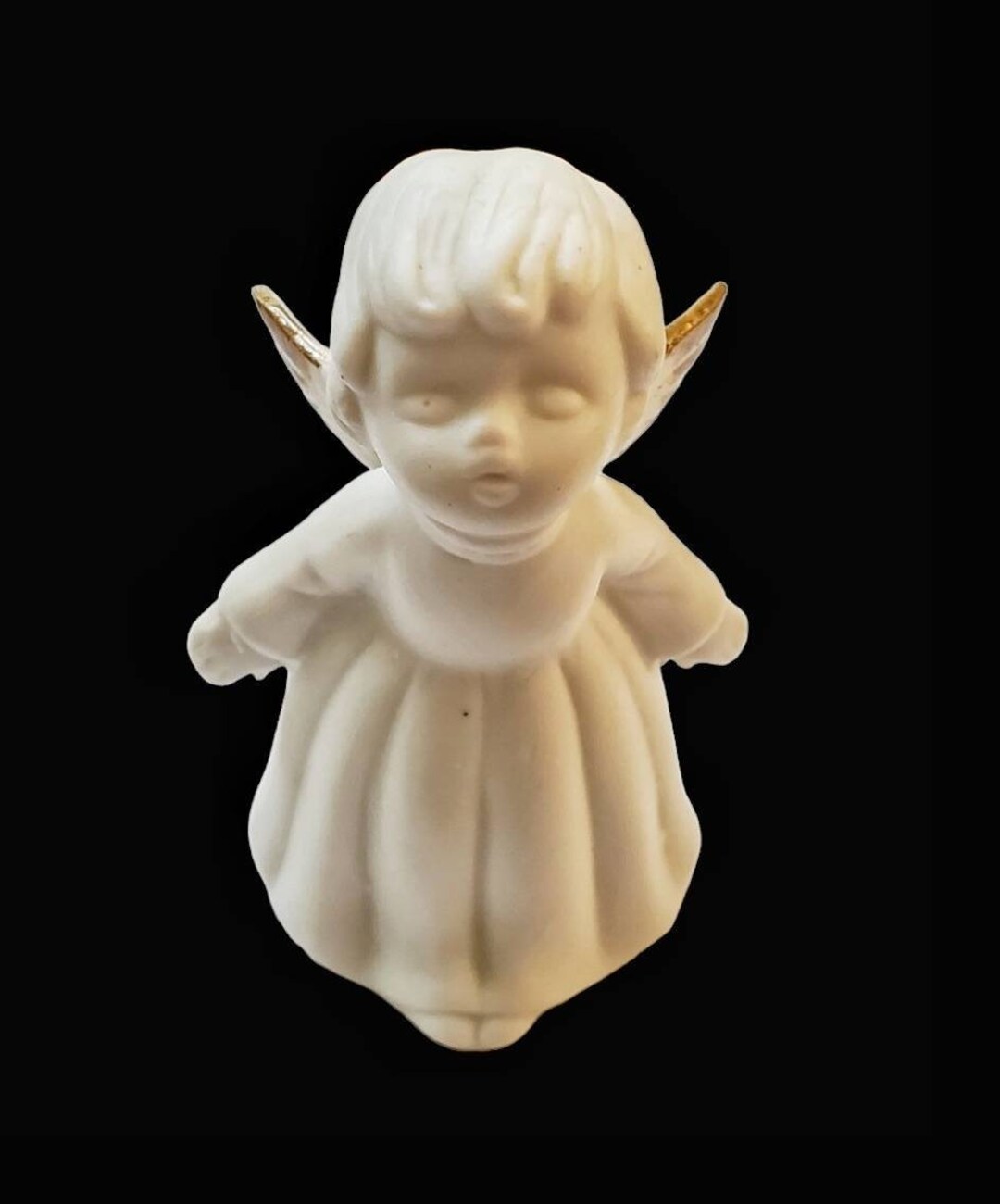 Vintage Lefton Bisque Kissing Angel Figurine With Gold Tipped Wings. - Etsy