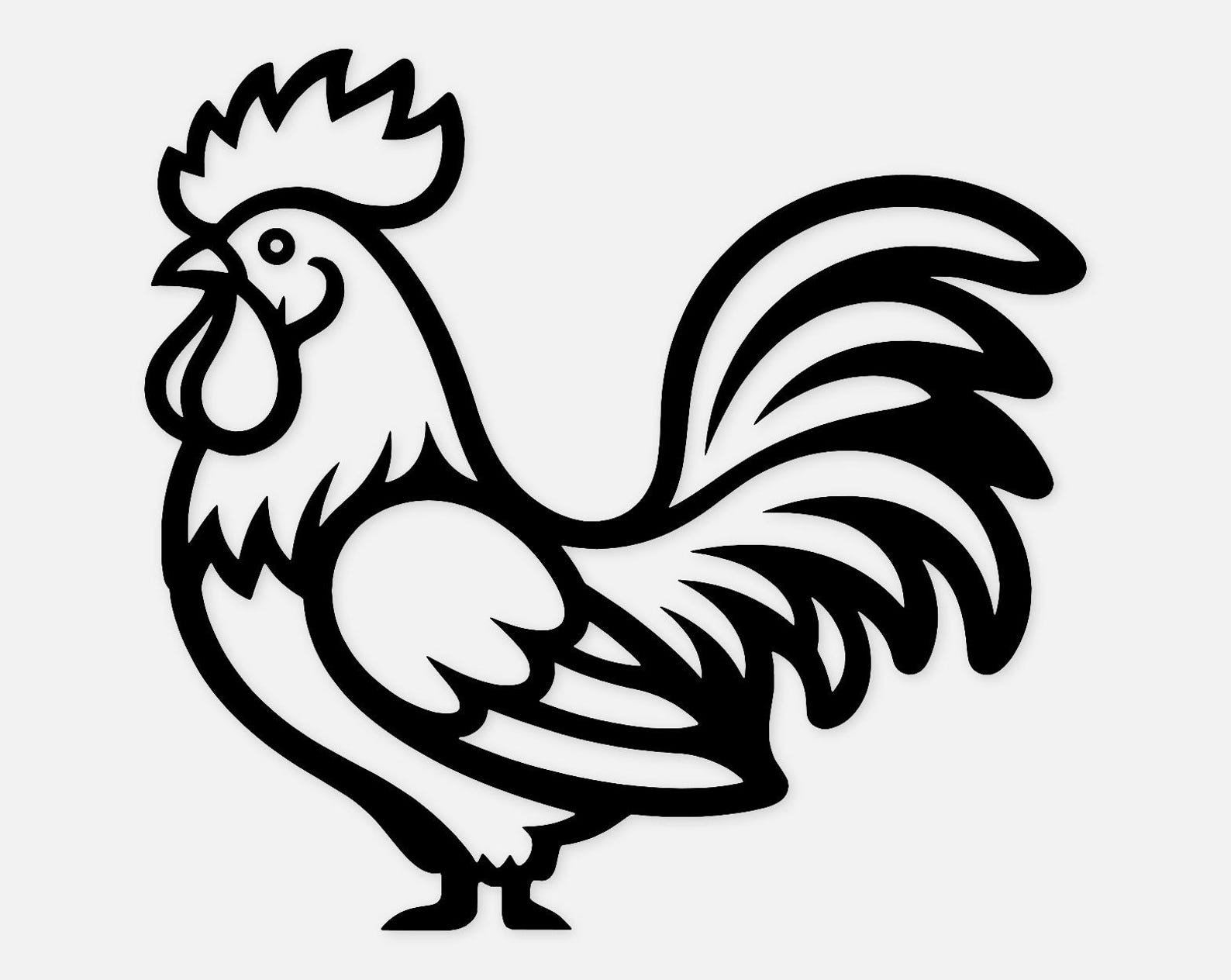 Icono de gallo SVG PNG: Diseño llamativo para manualidades - Etsy España