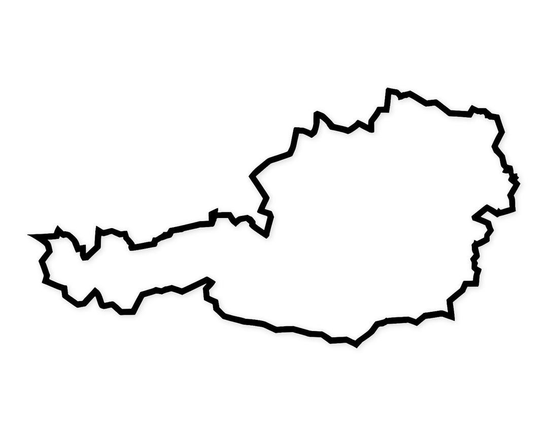 Austria Map Outline Svg Png: Bold Clean Lines for Wall Art - Etsy