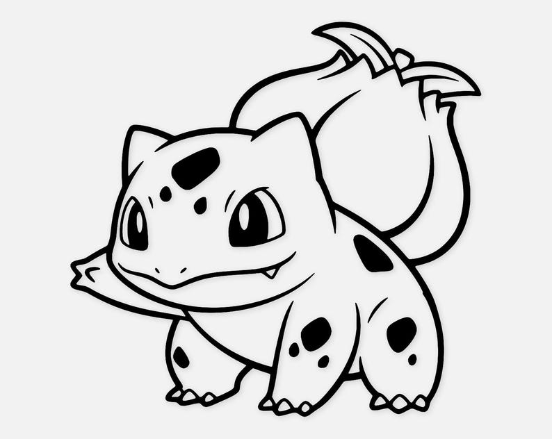 Bulbasaur Icon Svg Png: Bold Line Art for Stickers - Etsy