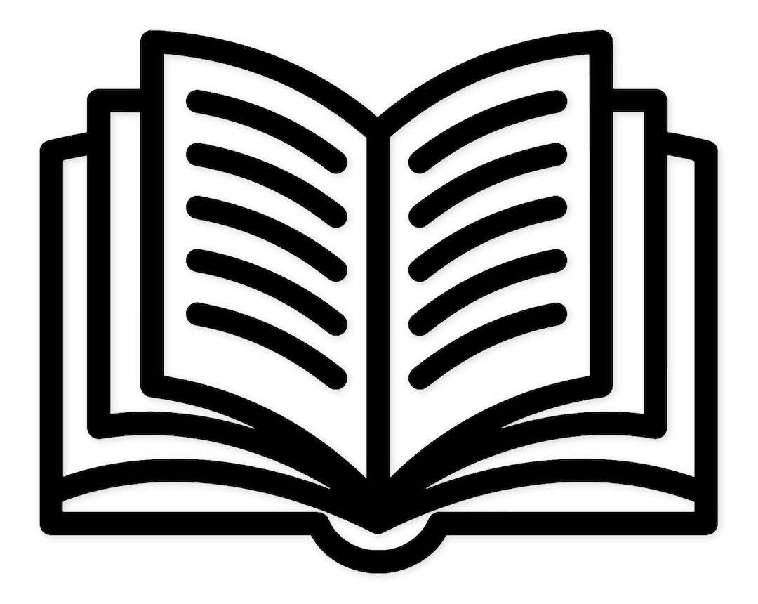Open Book Icon Svg Png: Cut Ready Digital Design for Cricut Silhouette ...