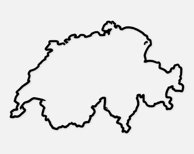 Switzerland Map Outline Svg Png: Bold Clean Design for Cutting Projects ...