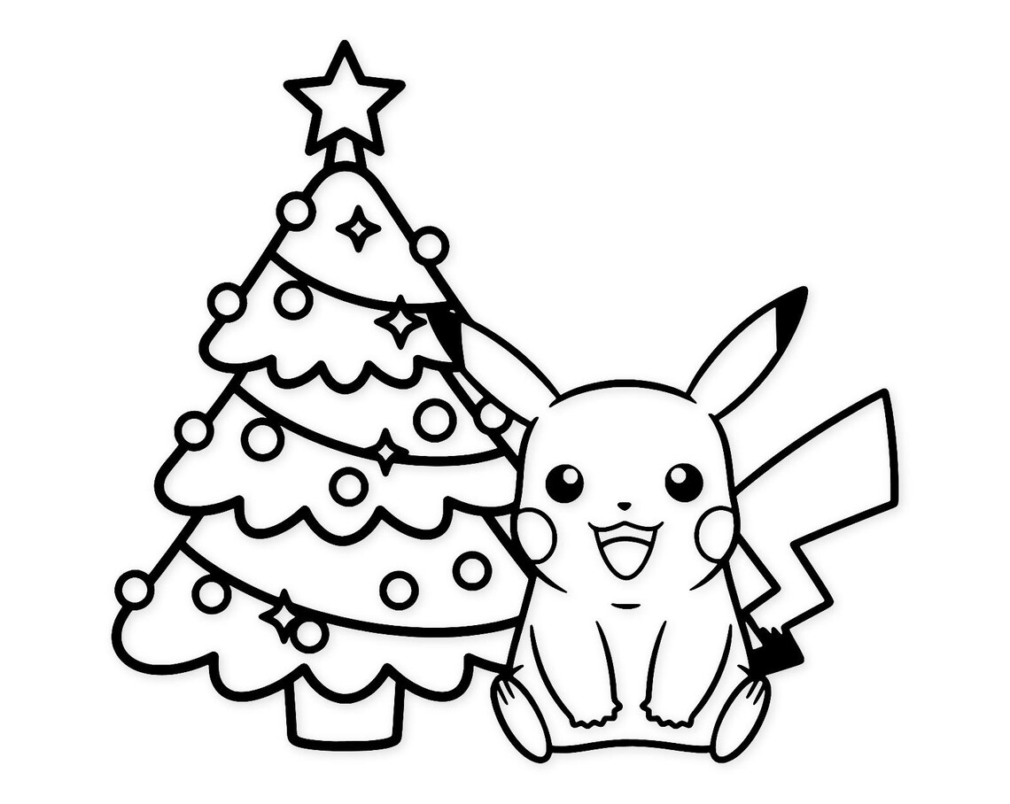 Pikachu Christmas Tree Svg Png: Cut Ready Digital Design for Cricut ...