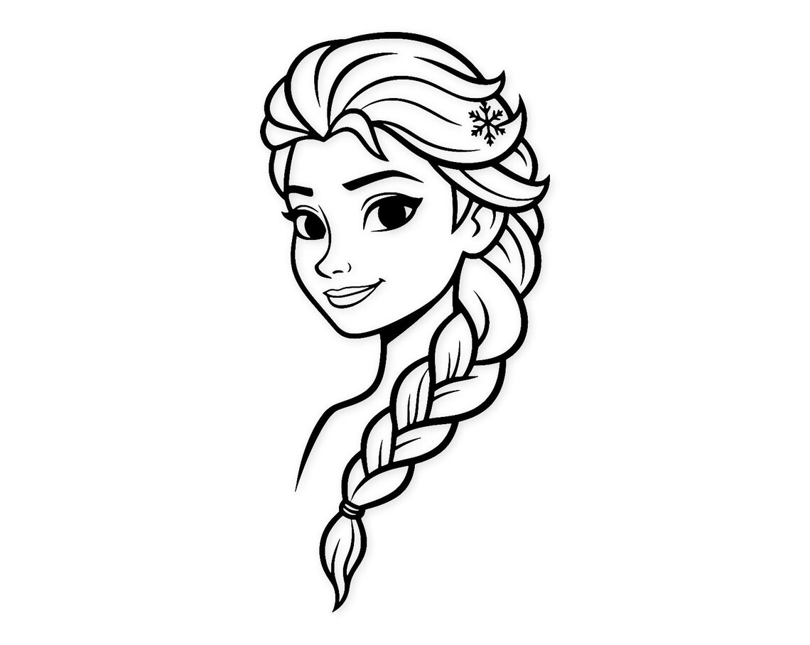 Elsa Face Icon Svg Png: Cut Ready Digital Design for Cricut Silhouette ...