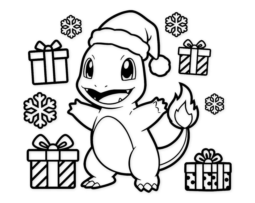 Christmas Charmander Svg Png: Cute Cut File for Holiday Crafts - Etsy