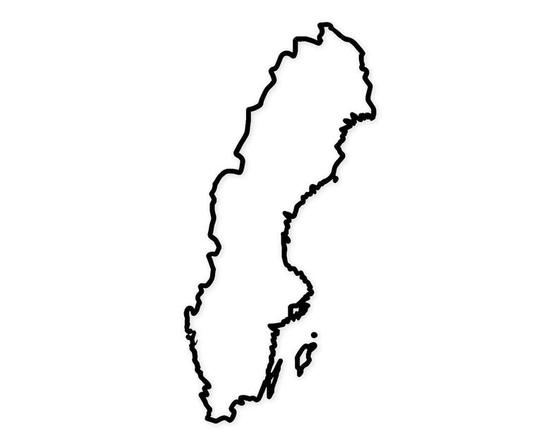 Sweden Map Outline Icon Svg Png: Cut Ready Digital Design for Cricut ...