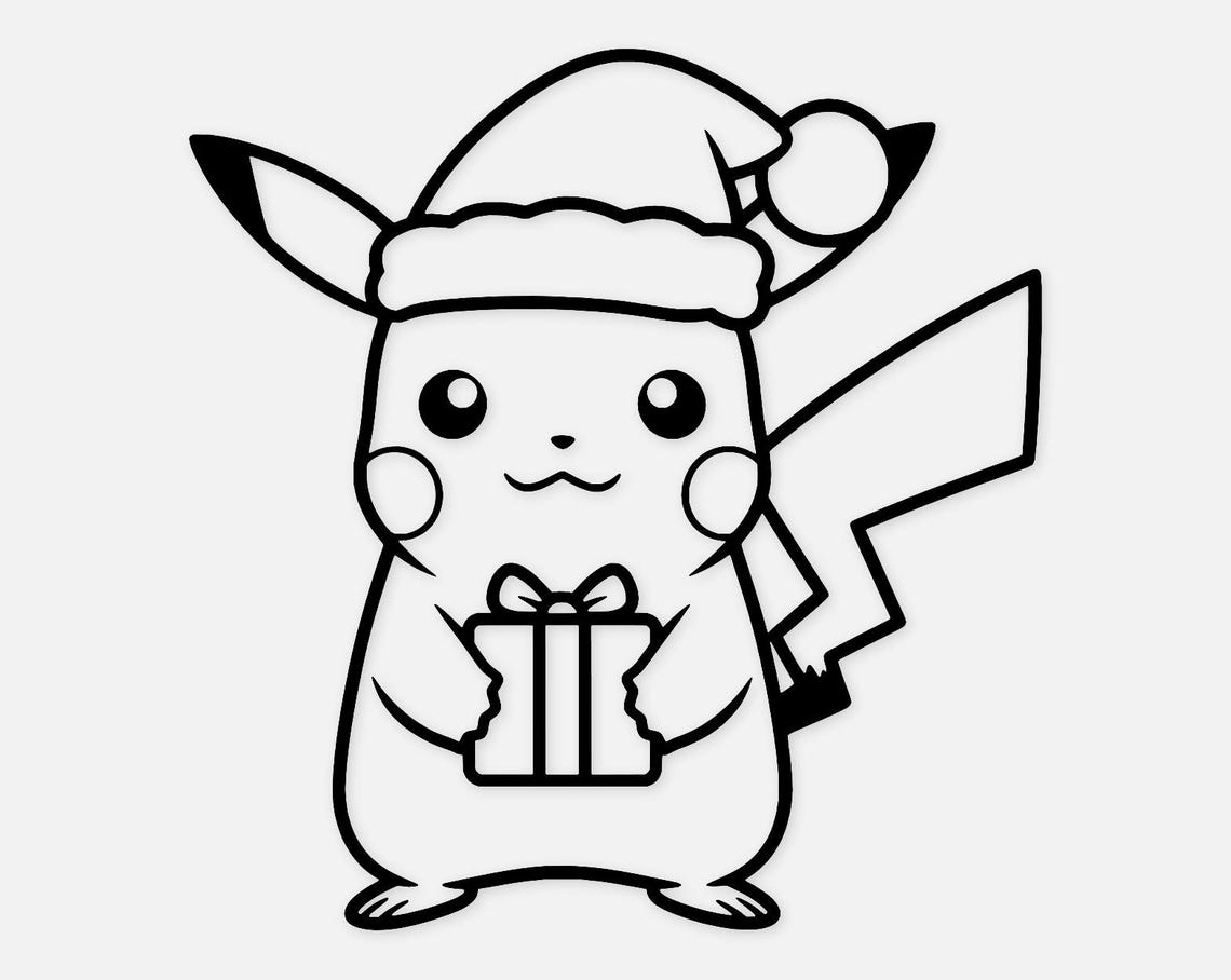 Christmas Pikachu Icon Svg Png: Cut Ready Digital Design for Cricut ...