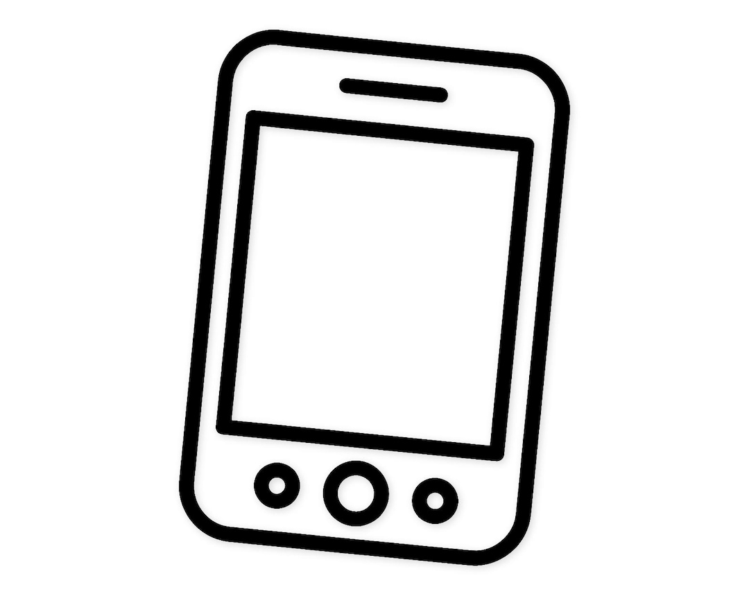 Minimal Phone Icon Svg Png: Bold Outline Design for Stickers - Etsy