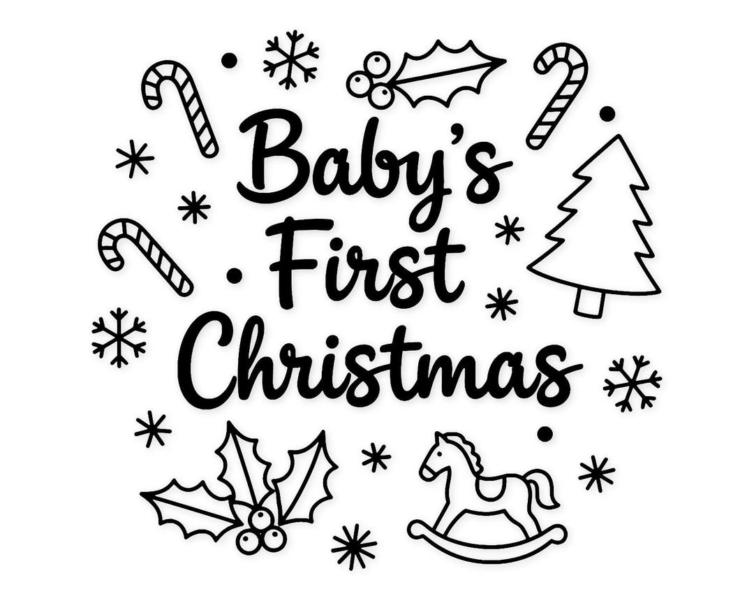First Christmas Typography Svg Png: Hand-lettered Design for Holiday ...