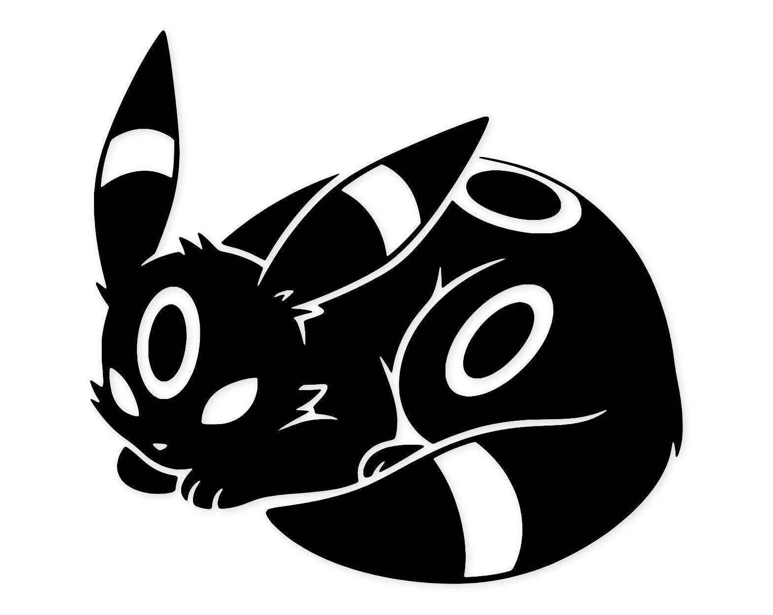Umbreon Silhouette Svg Png: Bold Black & White Design for Crafts - Etsy