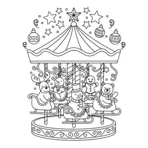 Christmas Carousel Svg Png: Whimsical Cut File for Holiday Crafts - Etsy