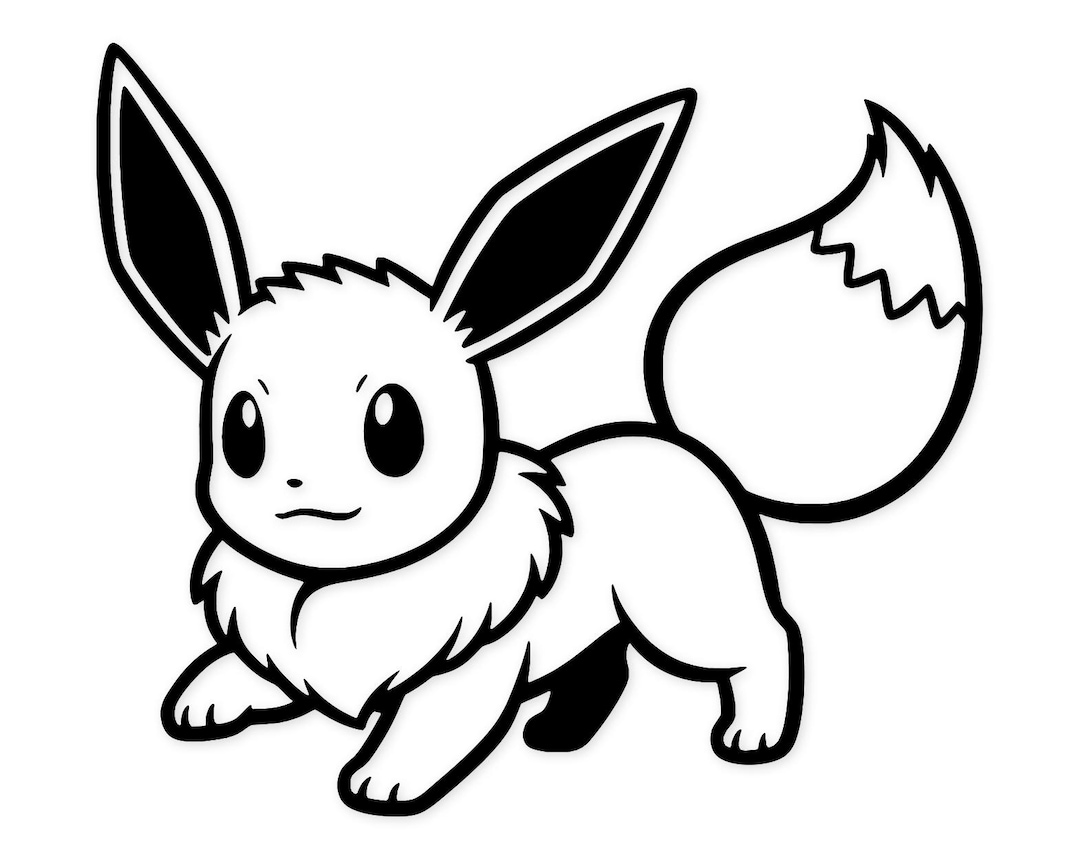 Eevee Silhouette Svg Png: Bold Minimal Design for Cricut Projects - Etsy