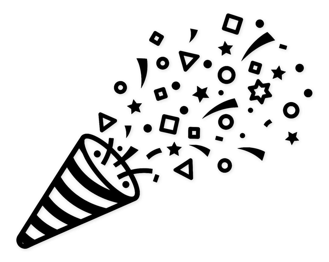 Confetti Popper Illustration Svg Png: Cut Ready Digital Design for ...