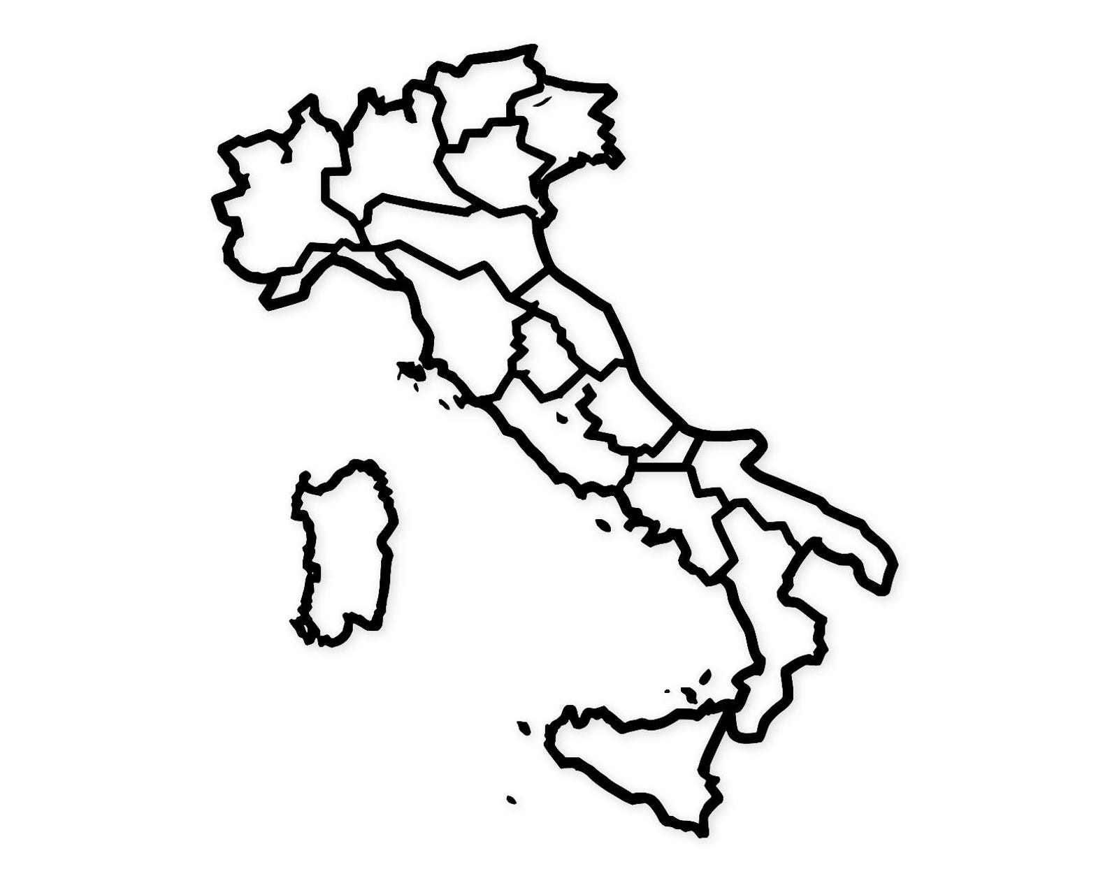 Icona mappa Italia Svg Png: contorno in grassetto per la creazione ...