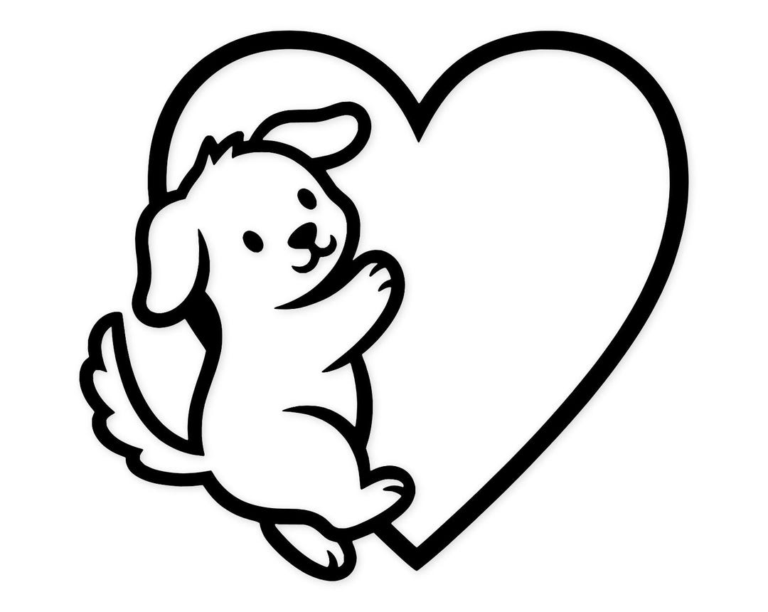Puppy Love Heart Svg: Playful Design for Valentine's Day - Etsy