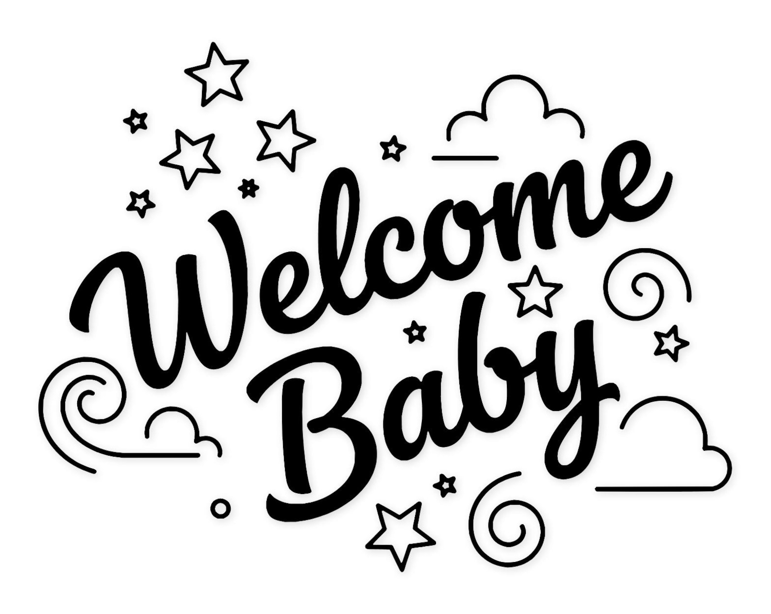 Welcome Baby Svg Png: Elegant Hand-lettered Design for Baby Showers - Etsy