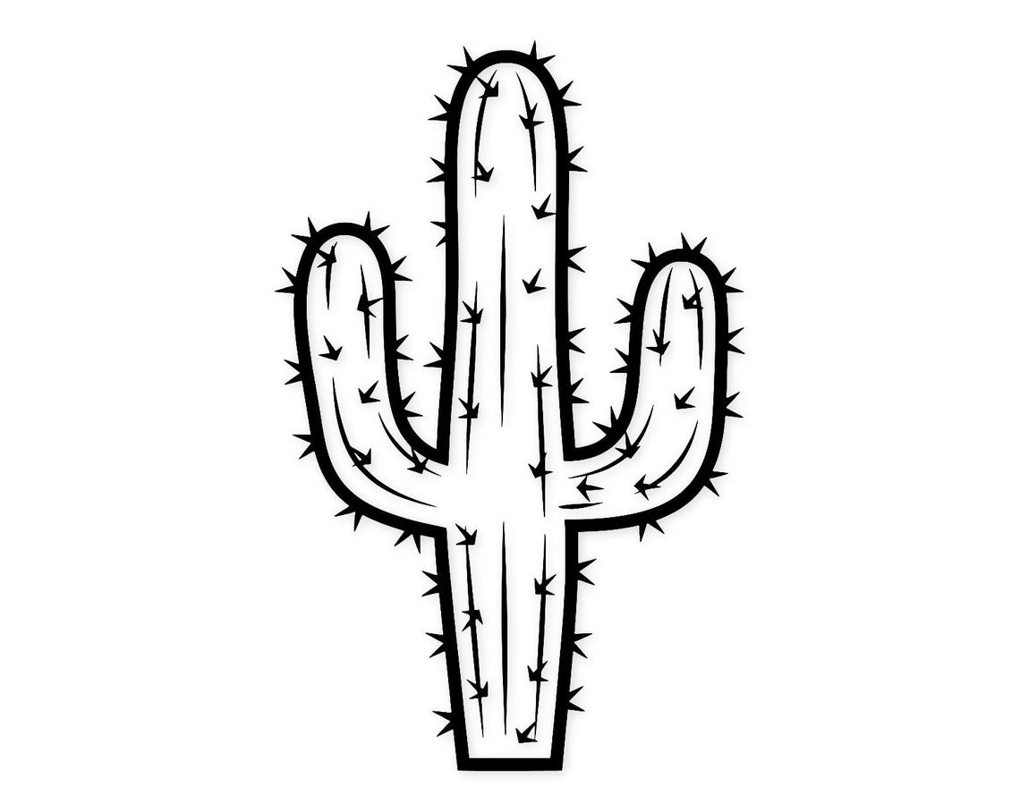 Cactus Icon Svg Png: Bold Clean Outline for T-shirts - Etsy