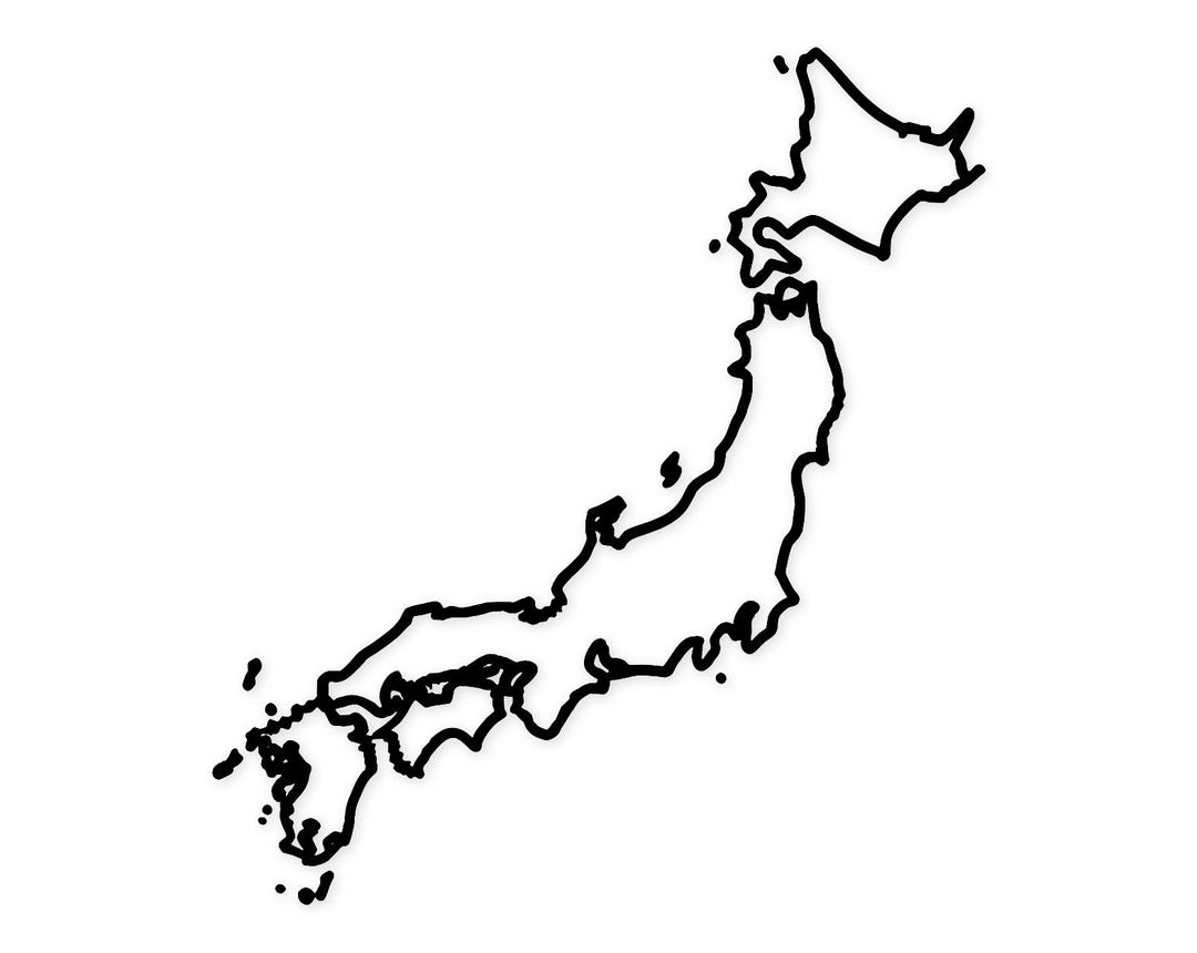 Japan Map Outline Svg Png: Bold Design for Wall Art - Etsy