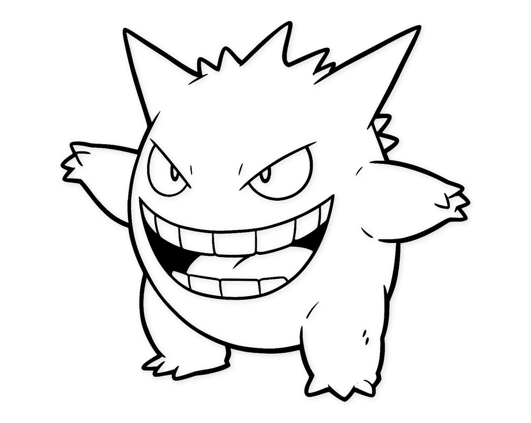 Gengar Icon Svg Png: Bold Line Art Digital Design for Stickers - Etsy