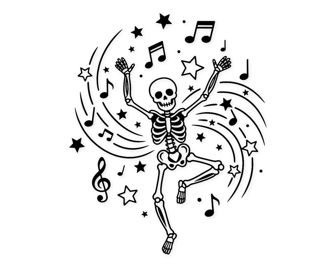 Dancing Skeleton Svg Png: Whimsical Design for Party Decor - Etsy