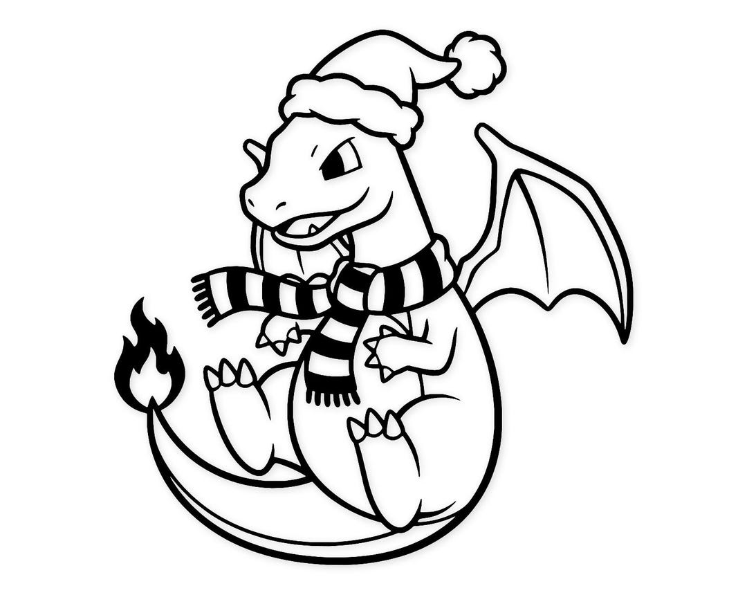 Christmas Charizard Svg Png: Playful Icon for Holiday Crafts - Etsy
